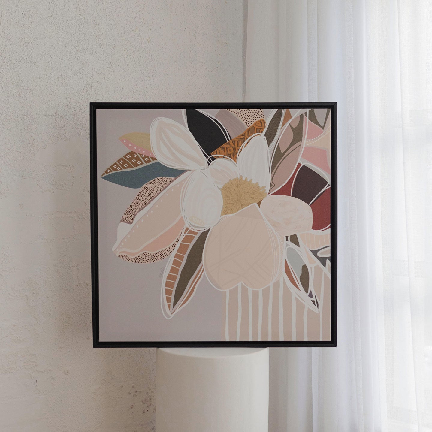 Elodie Neutral Framed Canvas - Haven Prints