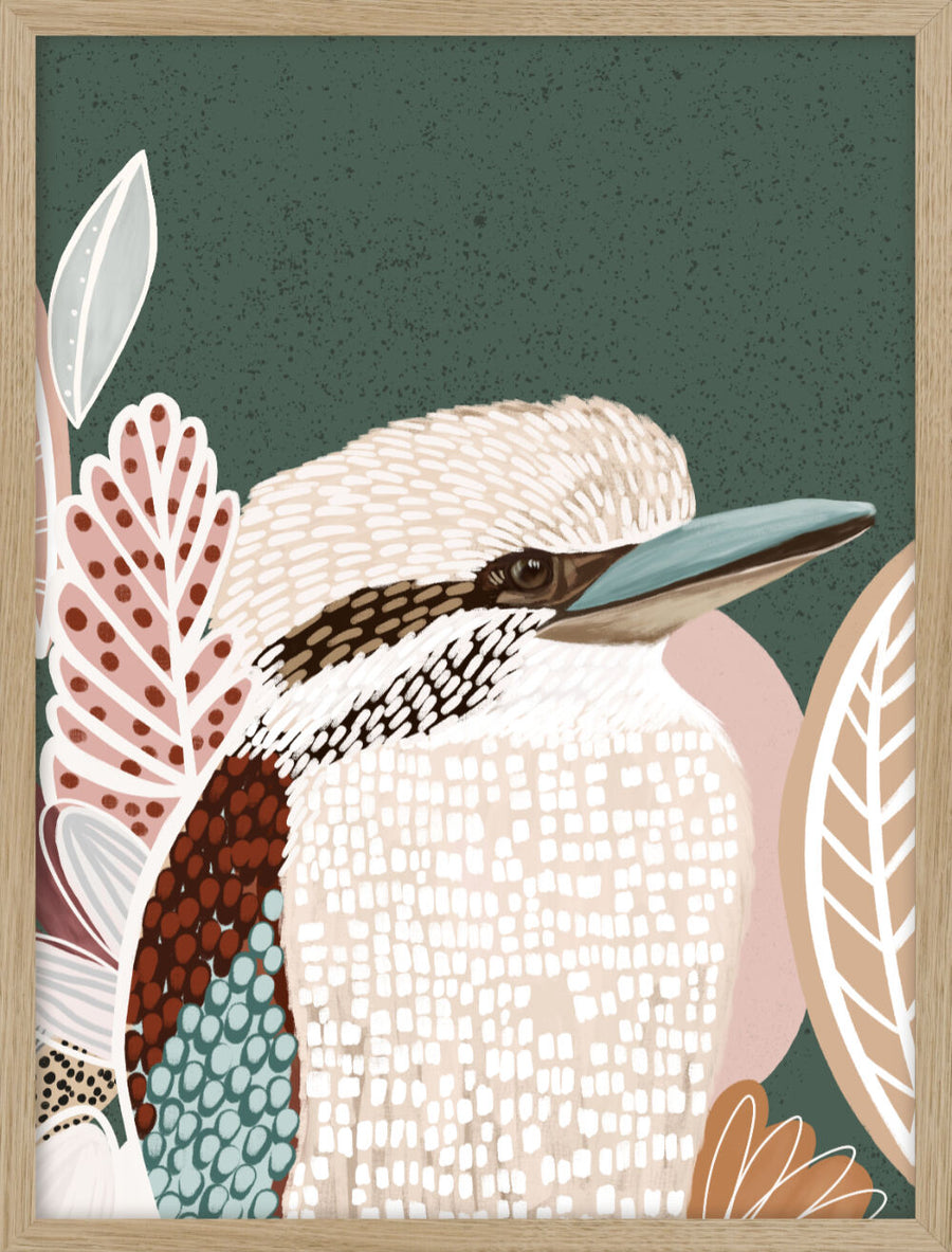 Kookaburra in Green No.2 - Framed Print – Haven Prints