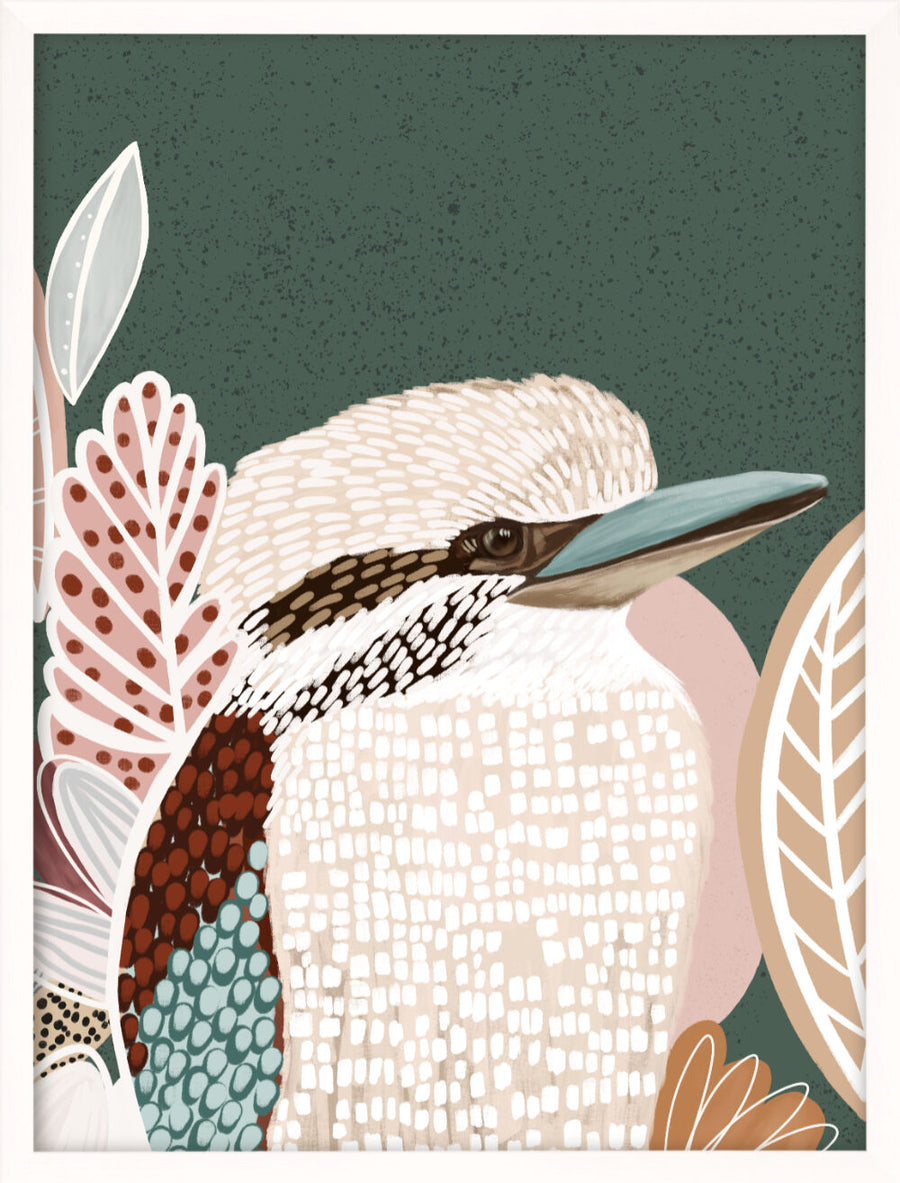 Kookaburra in Green No.2 - Framed Print – Haven Prints